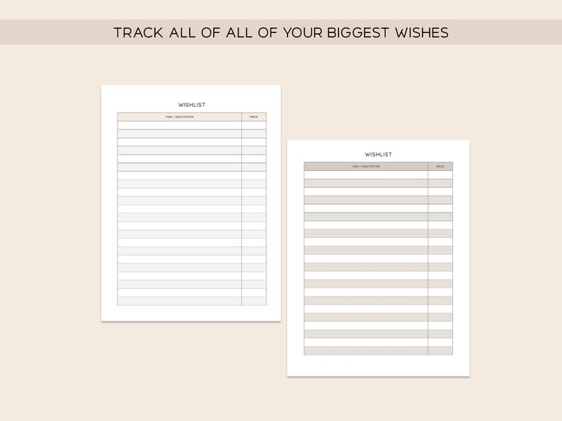 CHRISTMAS WISHLIST TRACKER Printable | Want List, Plan to Buy, Compare ...