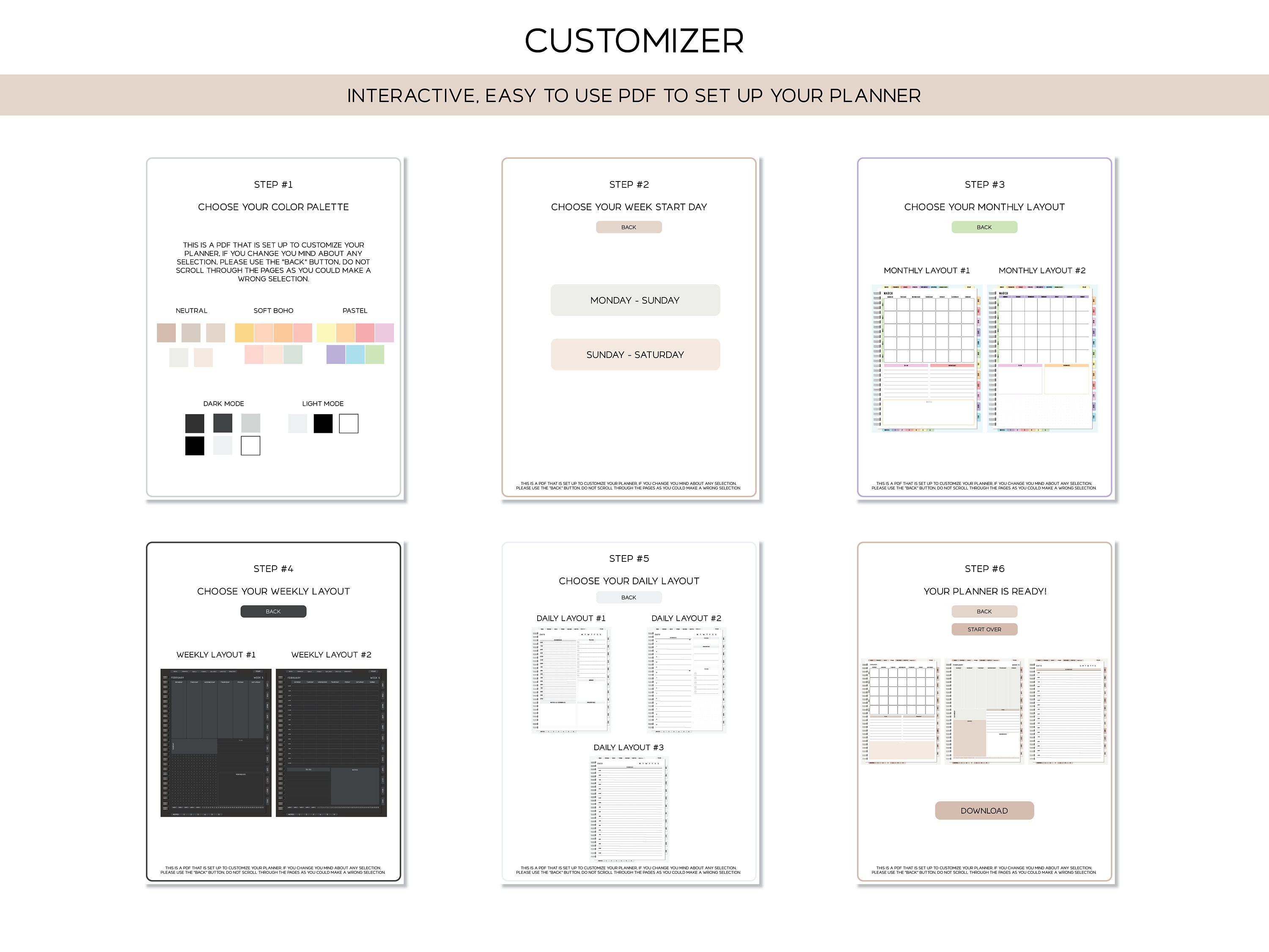 CUSTOMIZABLE DIGITAL undated PLANNER All-in-one: Finance, Fitness ...