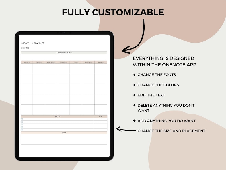 ONENOTE PLANNER, Digital Planning for Ipad, Laptops and Computers, All ...