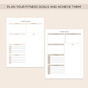 FITNESS GOALS PLANNER, Self Care Planner, A5 Planner Inserts, Instant ...