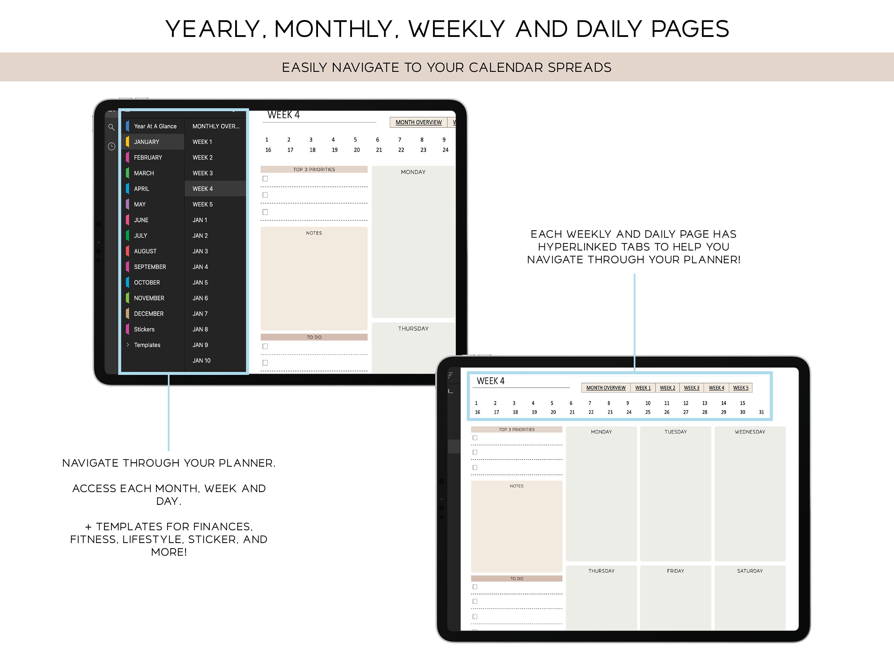 ONENOTE PLANNER Digital Planning for Ipad Laptops and - Etsy Australia