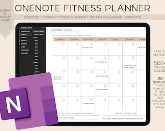 Onenote Workout Template - Etsy