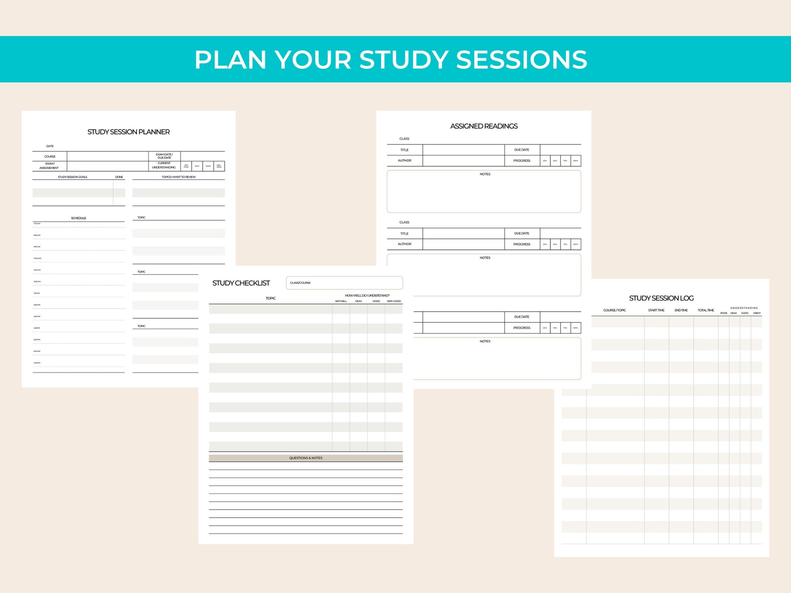 STUDENT PLANNER Templates Editable Canva Templates Goodnotes Study ...