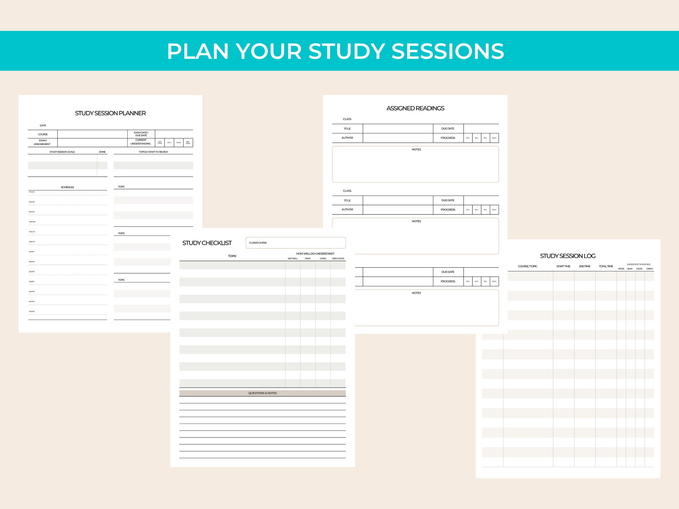 STUDENT PLANNER Templates Editable Canva Templates Goodnotes Study ...
