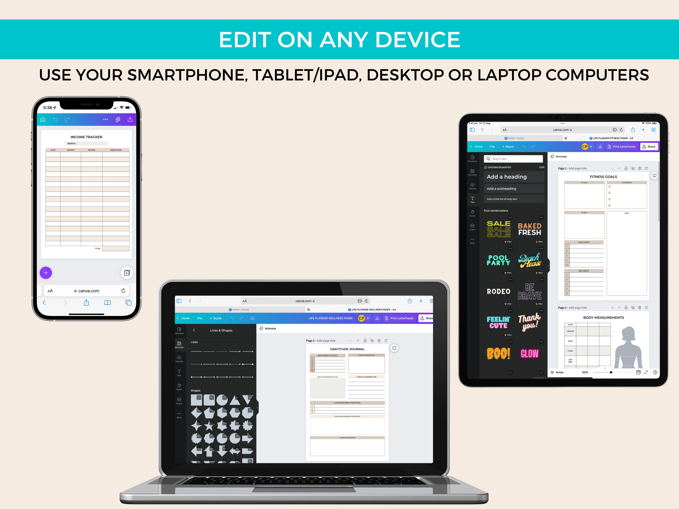 STUDENT PLANNER Templates Editable Canva Templates Goodnotes Study ...