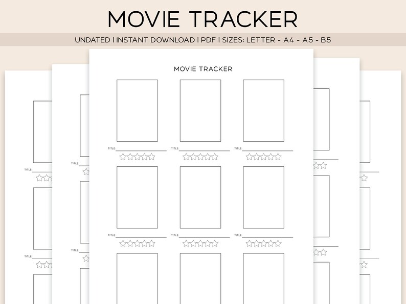 MOVIES and TV SHOWS Tracker -pdf Printable | Movie Ratings, Tv Series ...