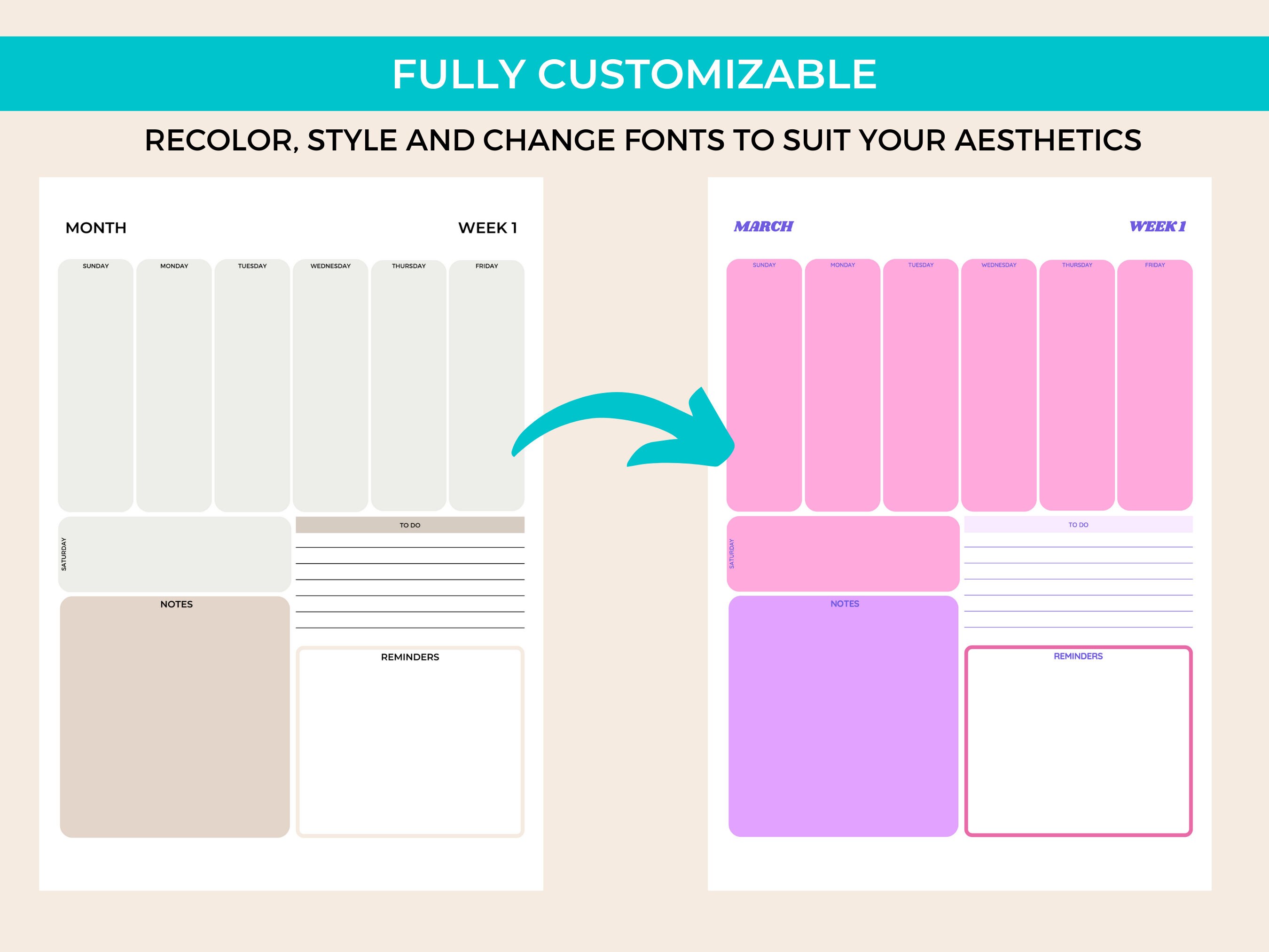 STUDENT PLANNER Templates Editable Canva Templates Goodnotes Study ...