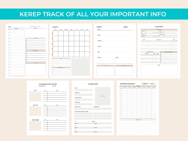 STUDENT PLANNER Templates Editable Canva Templates Goodnotes Study ...