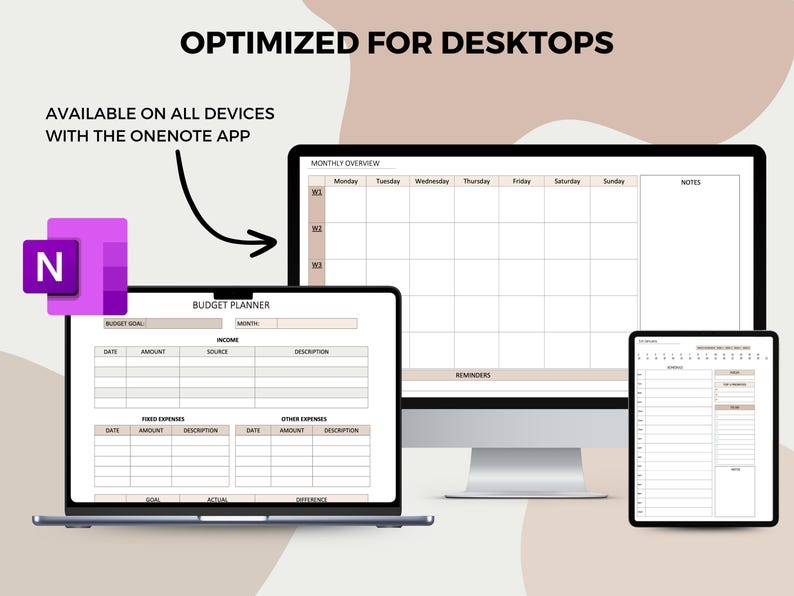 ONENOTE PLANNER, Digital Planning for Ipad, Laptops and Computers, All ...