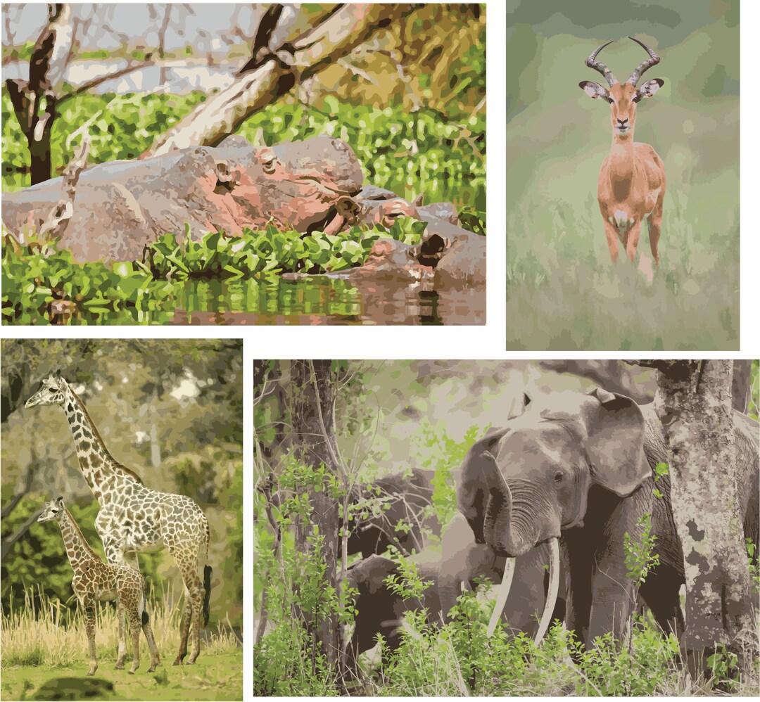 Digital African Animal Artwork for Home Decor- Printable - Etsy
