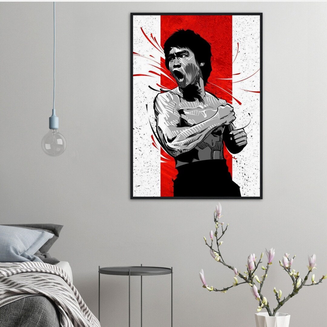 Bruce Lee Pop Art Wall Hanging Poster With Frame - Etsy