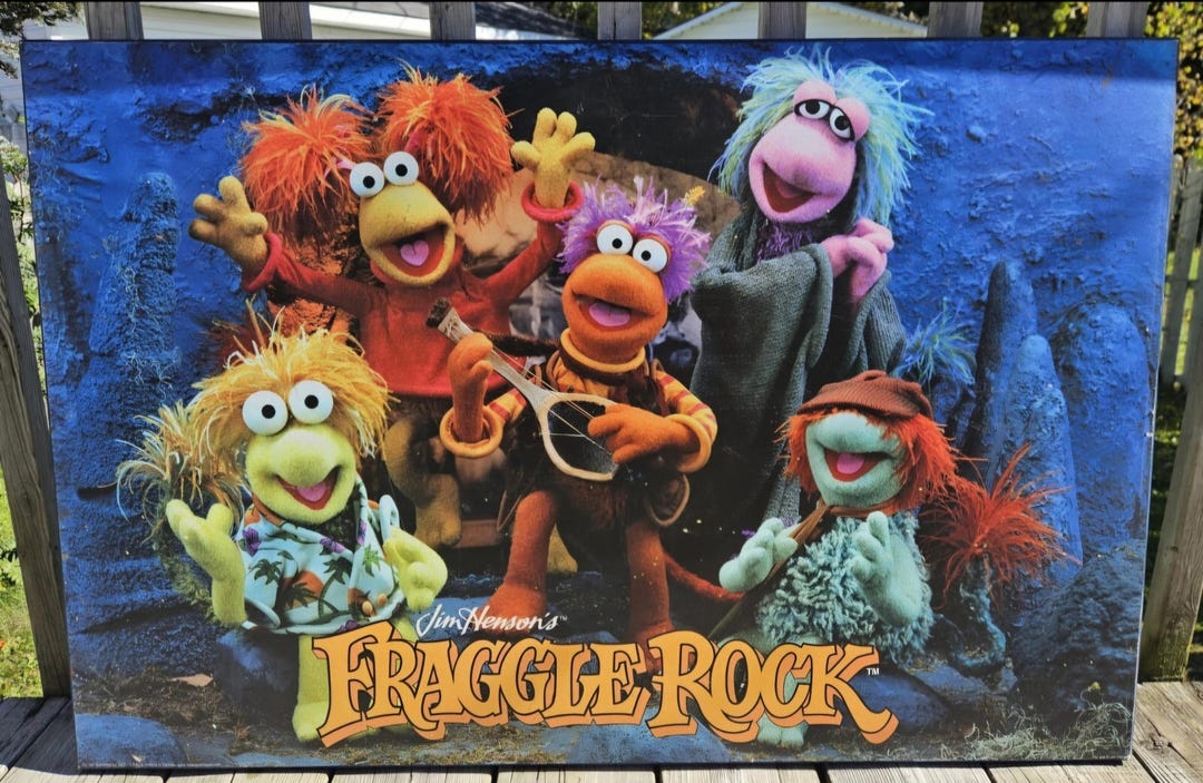 VTG Jim Henson's the Muppets Fraggle Rock | Large 36"x24"wooden Wall ...