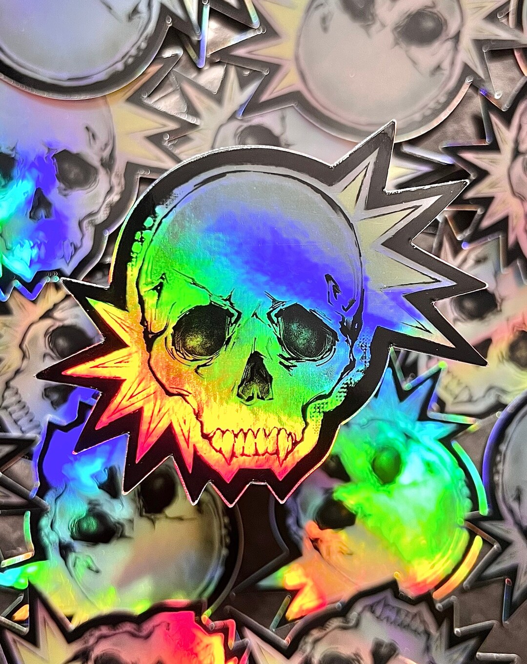 Mind Blown | Holographic Skull Sticker, Trippy Sticker, Skull Sticker ...