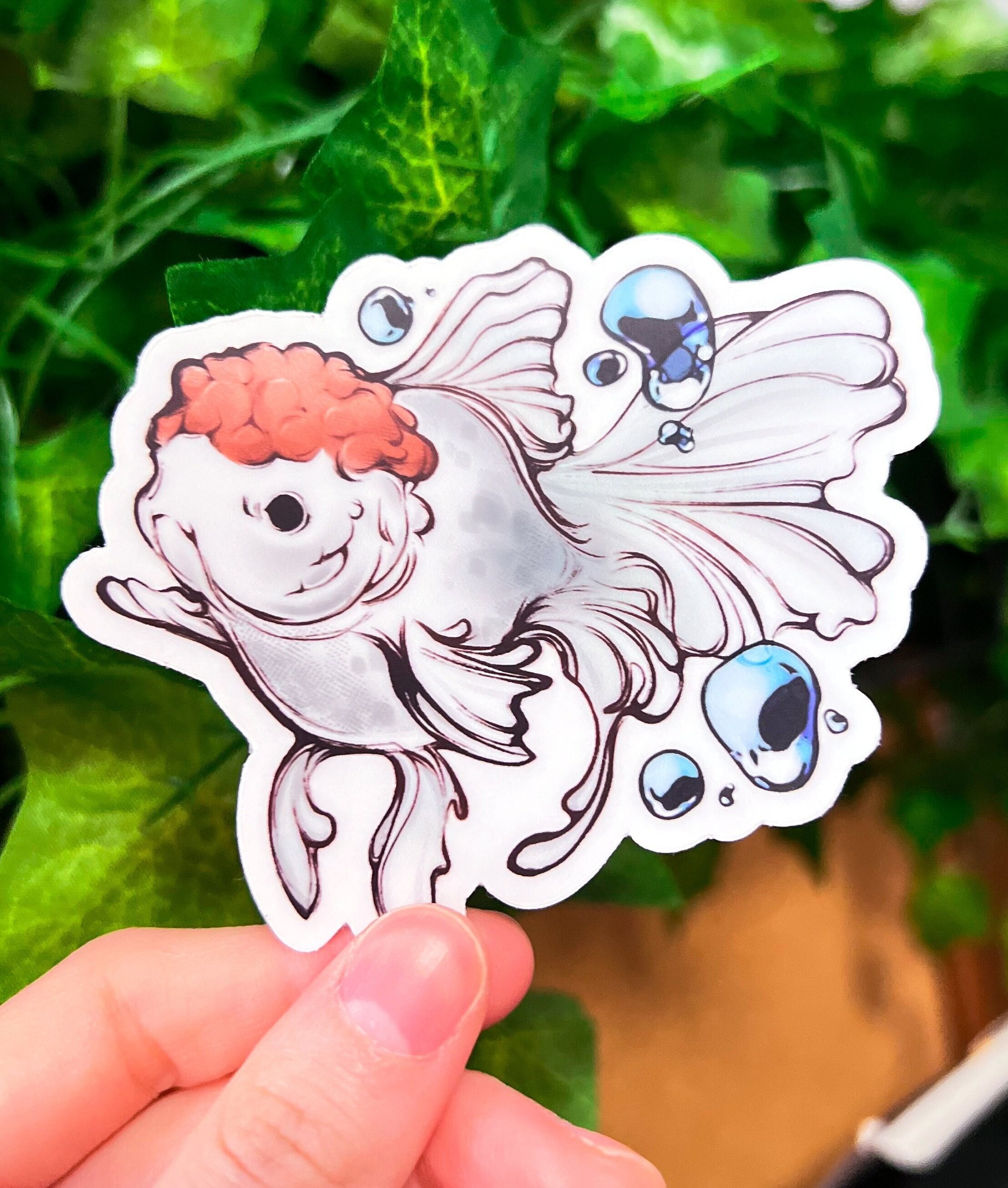 Goldfish | Clear Fancy Goldfish Sticker, Transparent Sticker, Laptop ...