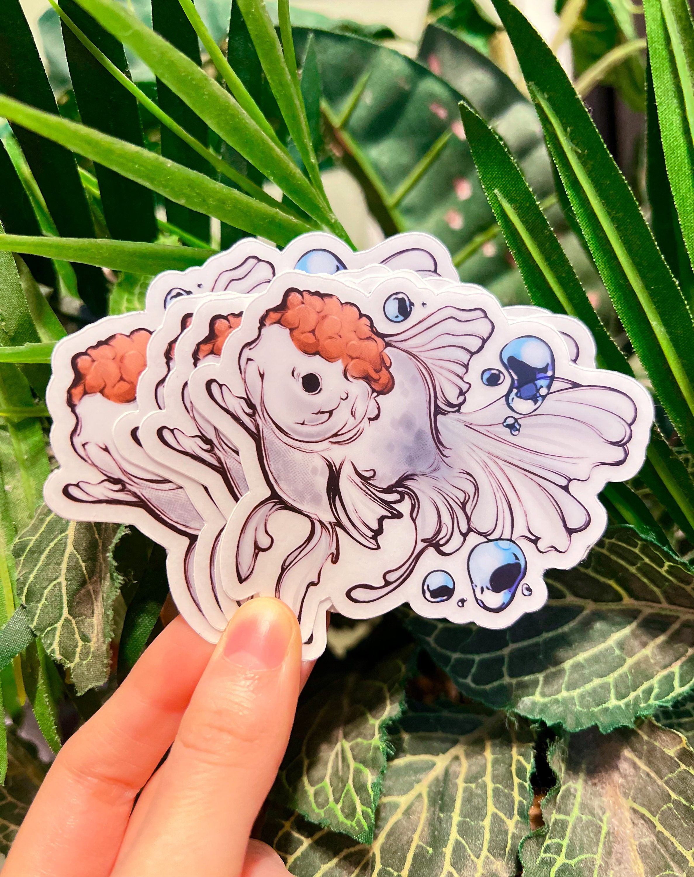 Goldfish | Clear Fancy Goldfish Sticker, Transparent Sticker, Laptop ...