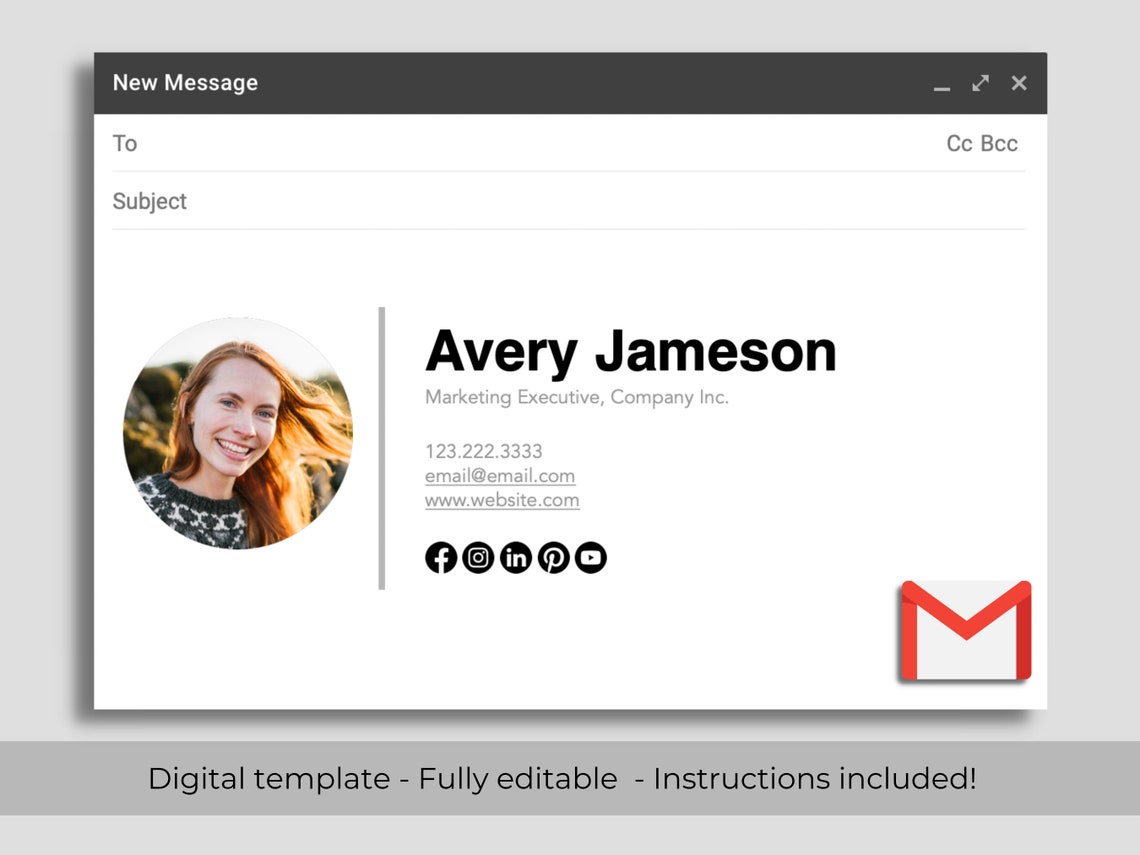Gmail Email Signature Template, Professional and Modern Email Signature ...