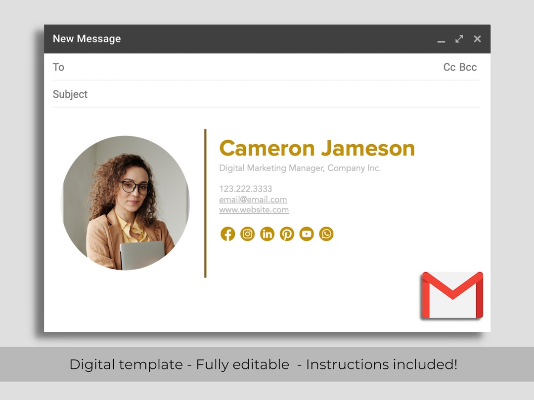Gmail Email Signature Template, Neutral Professional and Modern Email ...