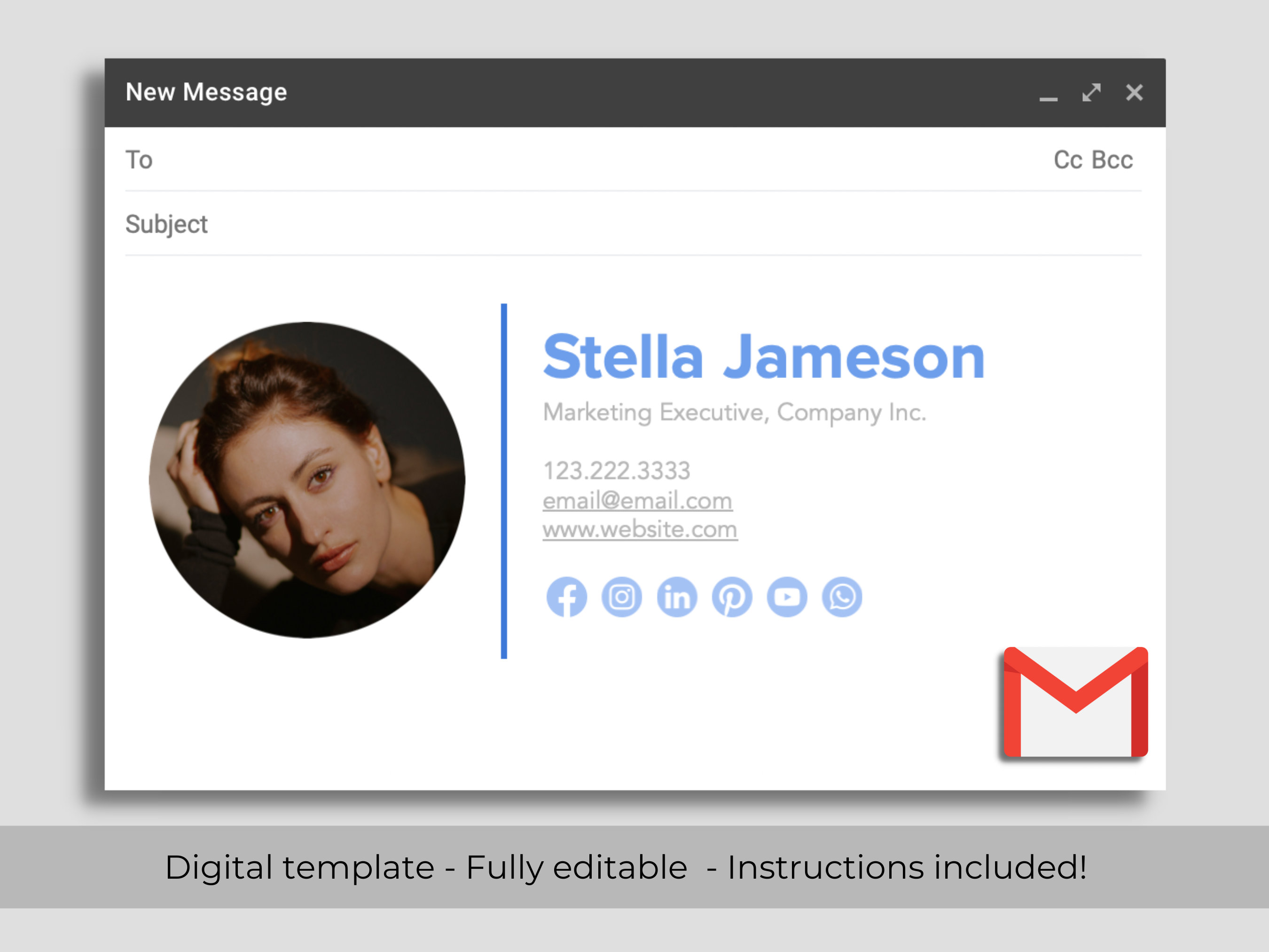 Gmail Email Signature Template, Professional and Modern Email Signature ...