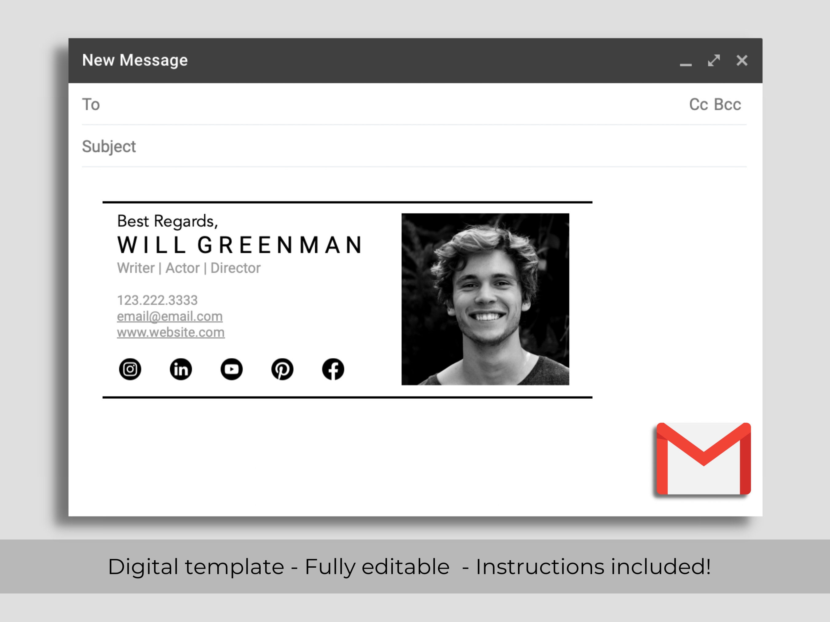 Gmail Email Signature Template, Professional and Modern Email Signature ...