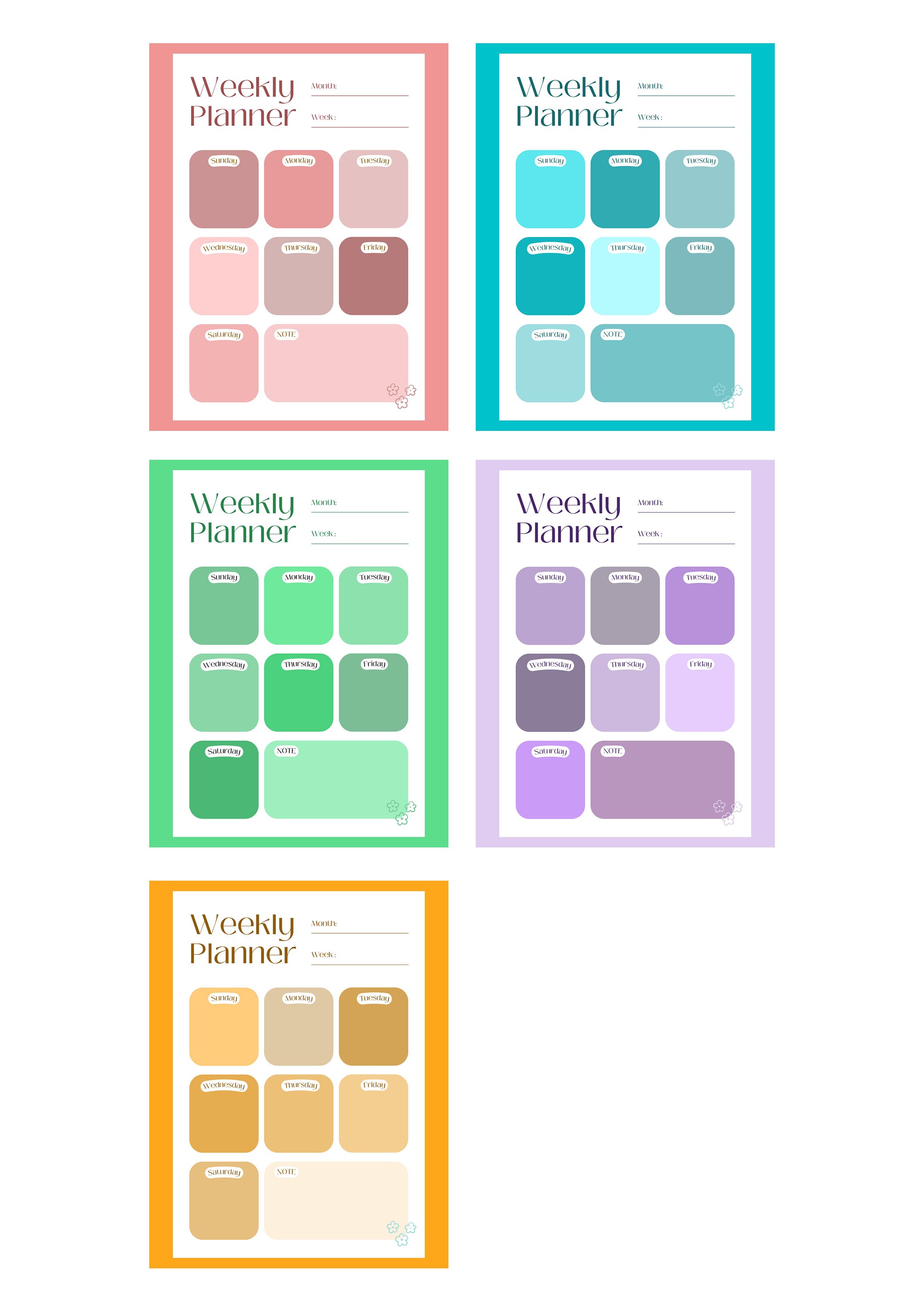 Weekly Planner, Planning, Week Organizer, to Do List, Weekly Planning ...