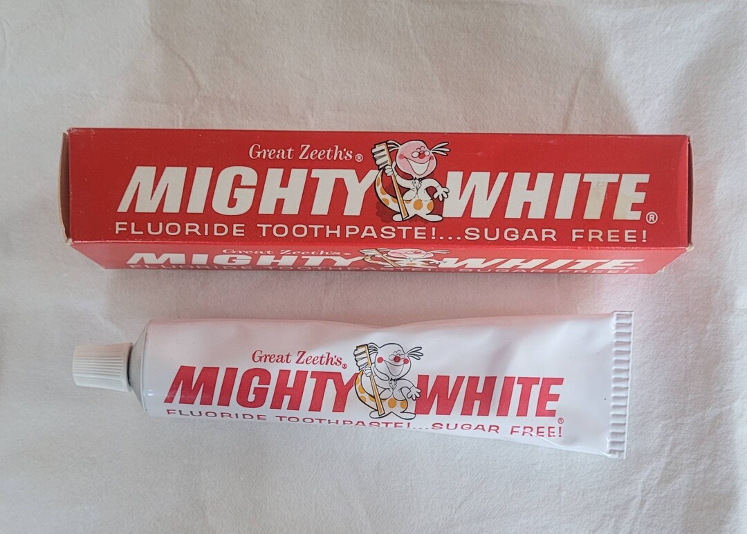 Vintage 1960s Great Zeeth's Mighty White Toothpaste Full Tube in Box - Etsy