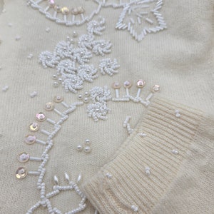 Mitra Designs Beaded Lambswool Wool Angora Rabbit Cardigan Sweater - Etsy