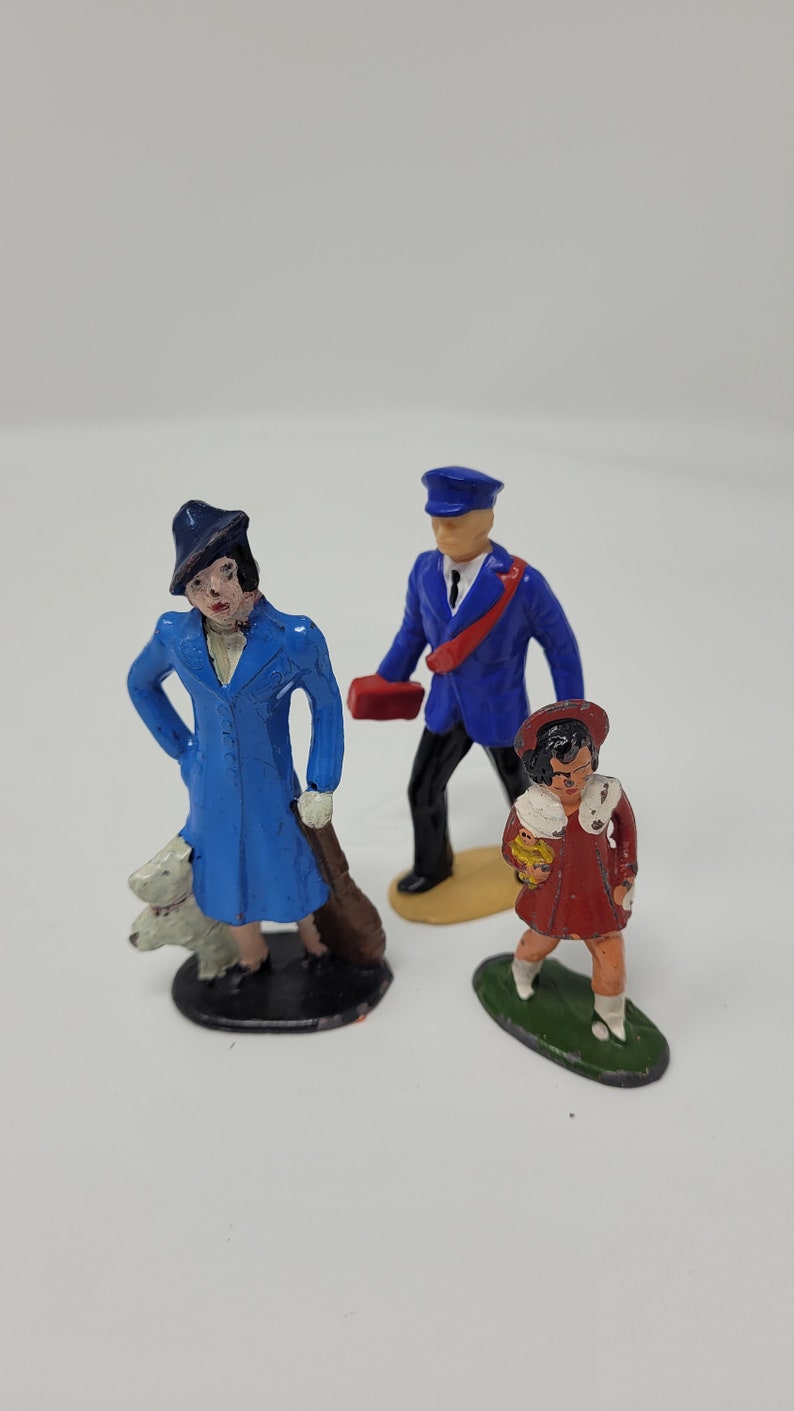 Vintage Painted Metal Figures for Model Train Shadowbox - Etsy