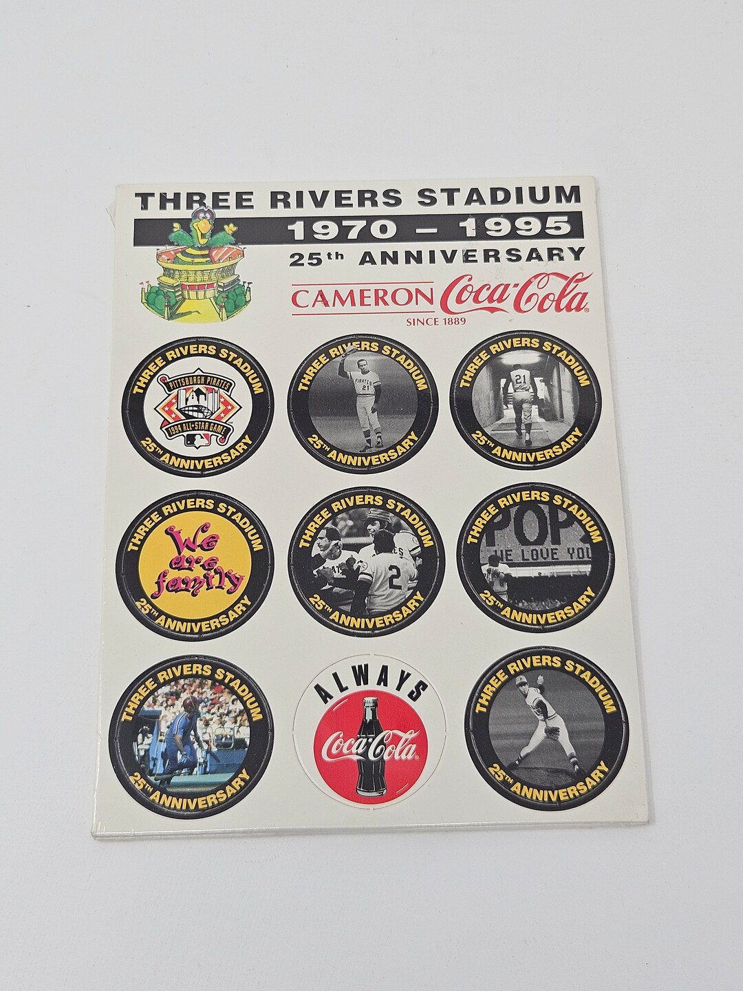 Three Rivers Stadium 1970-1995 25th Anniversary Coca-cola Baseball Pogs ...
