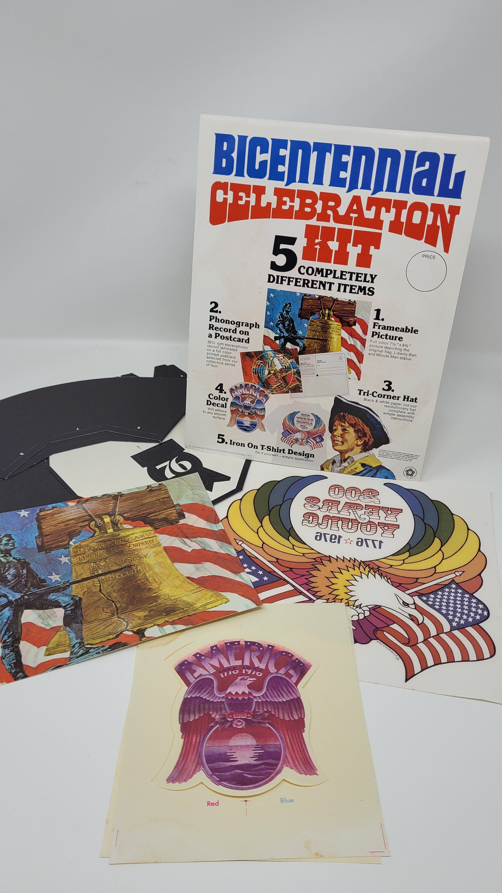 Bicentennial Celebration Kit American Revolution Tri-corner Hat Iron-on ...