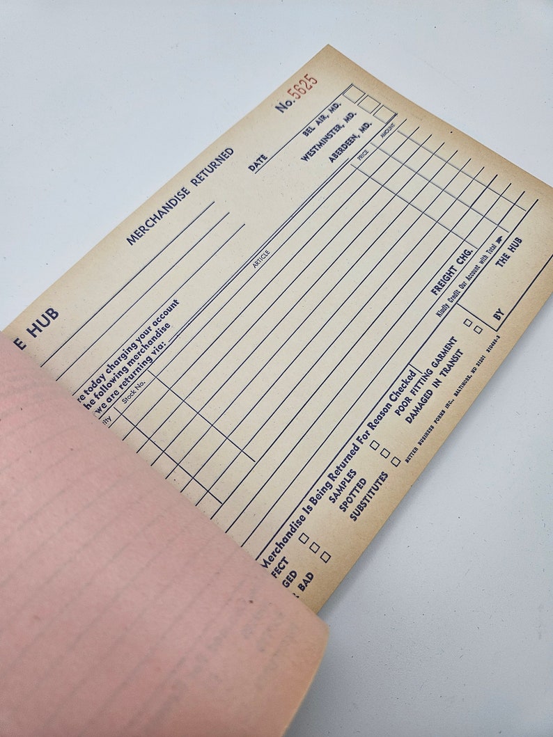 1970s Clothing Store Receipt Book Carbon Copy Baltimore Maryland the ...