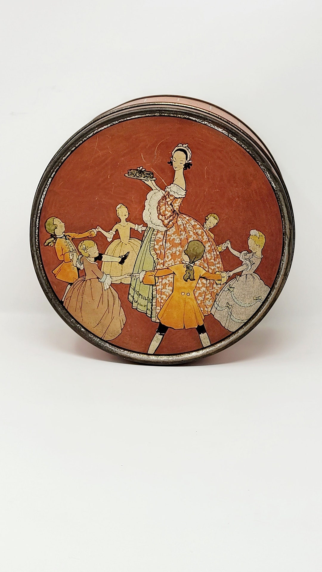 Vintage 1930s Uneeda Nabisco Biscuit Tin Colonial Aristocrats Red Box ...