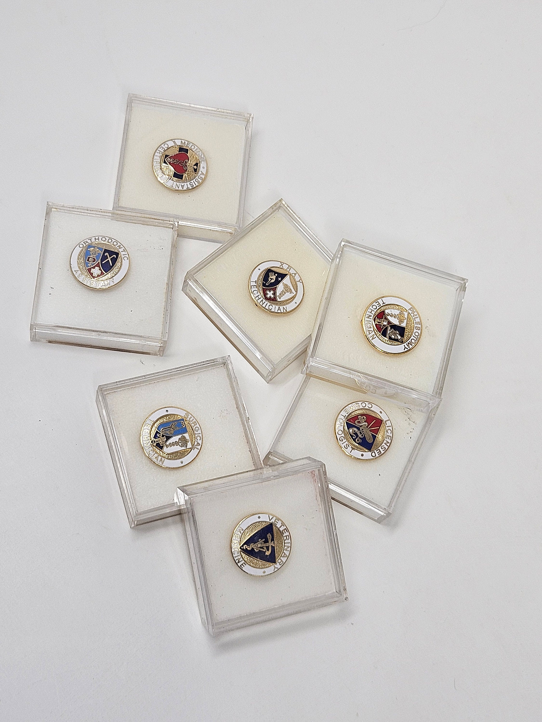 1970s Medical Enamel Pins Badges Veterinarian Radiology Xray Surgical ...
