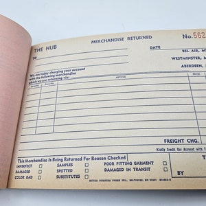 1970s Clothing Store Receipt Book Carbon Copy Baltimore Maryland the ...