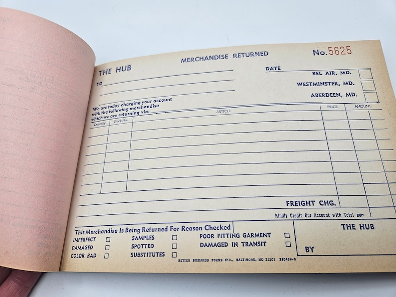 1970s Clothing Store Receipt Book Carbon Copy Baltimore Maryland the ...