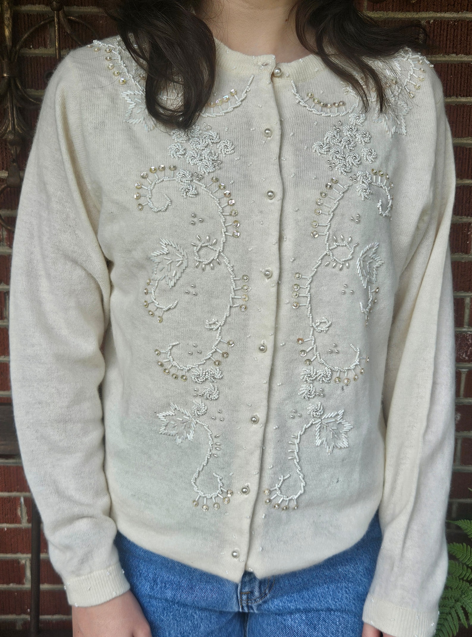Mitra Designs Beaded Lambswool Wool Angora Rabbit Cardigan Sweater - Etsy