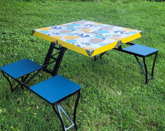 Vintage Midcentury Handy Folding Table and Chair Set by Milwaukee ...