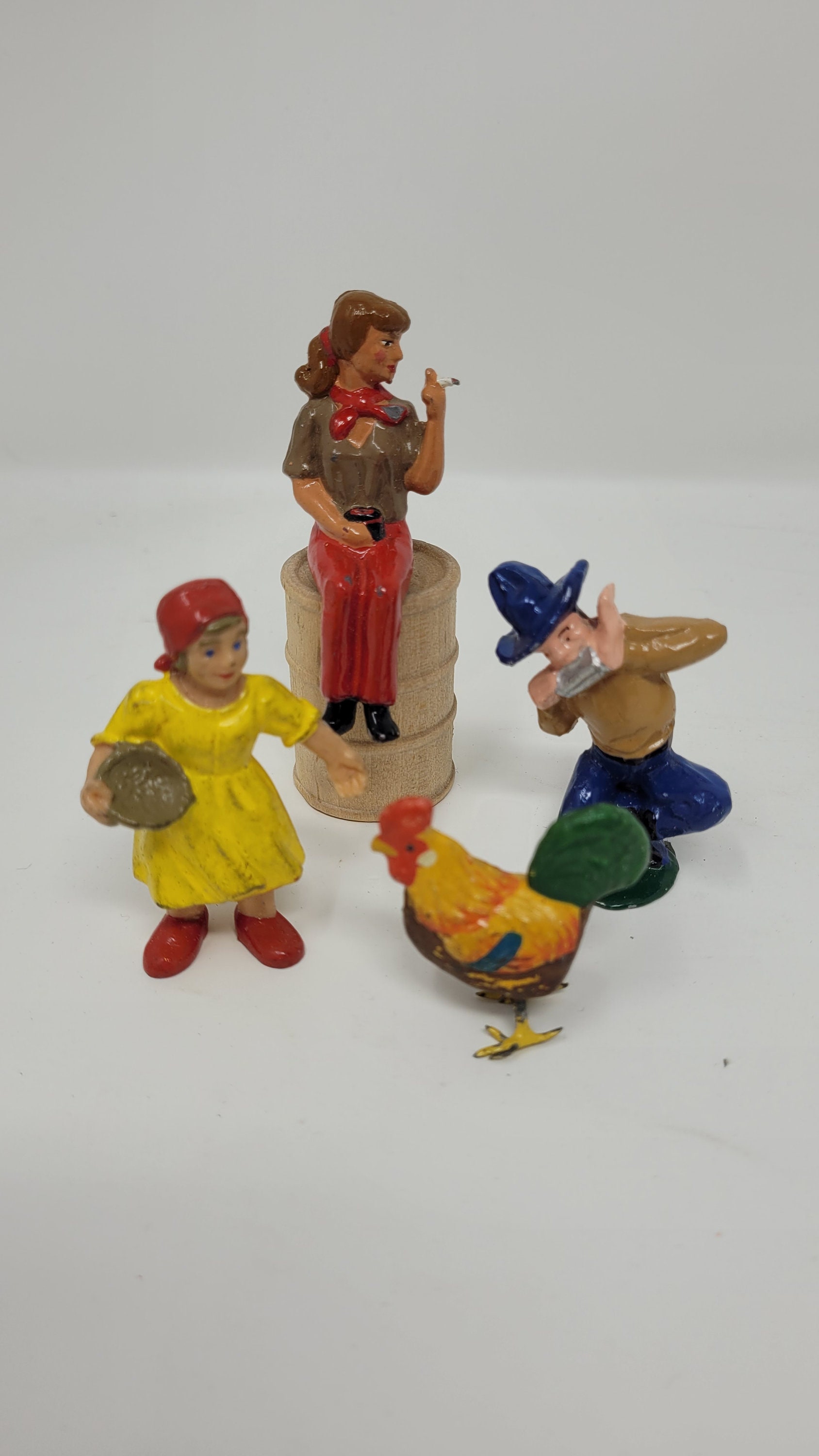 Vintage Painted Metal Figures for Model Train Shadowbox - Etsy