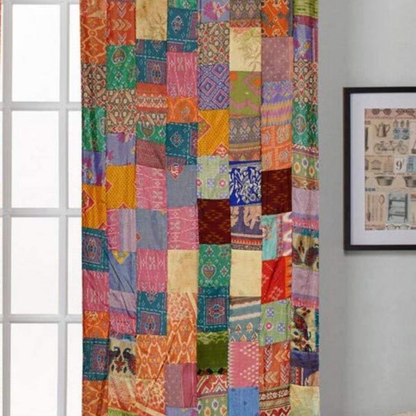 Patchwork Curtain - Etsy