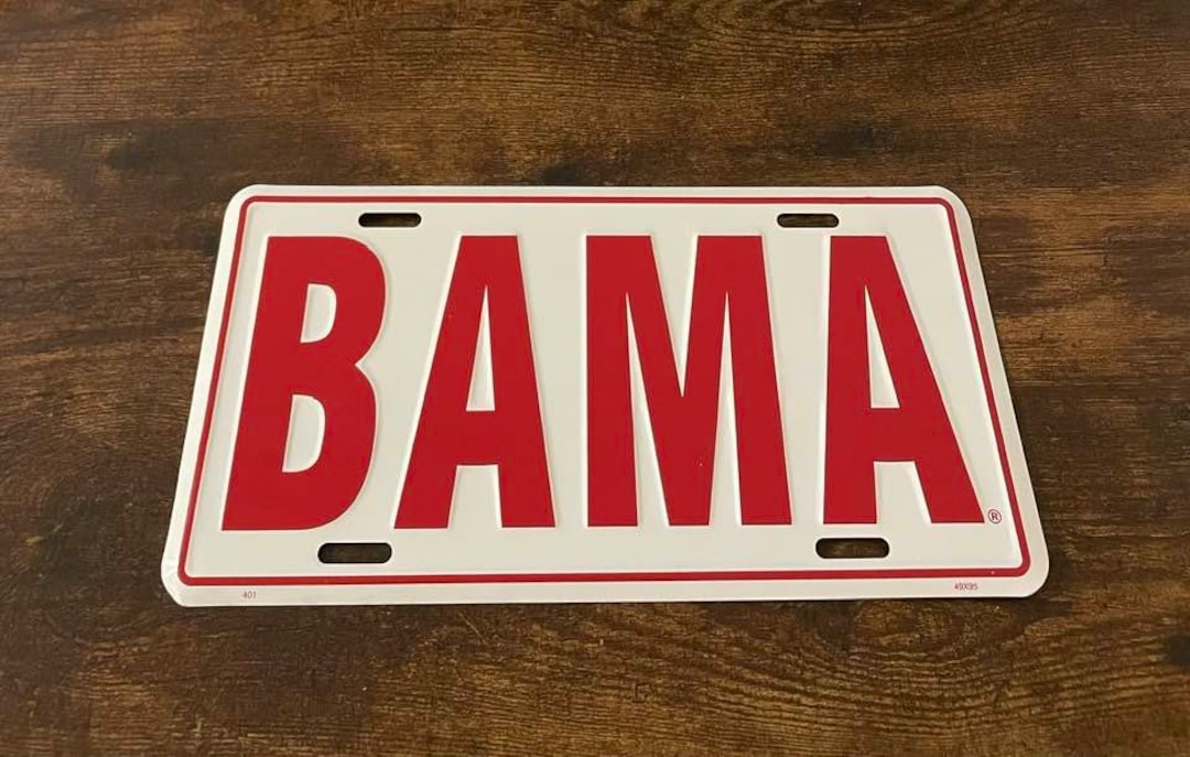 BAMA Booster License Plate University of Alabama Crimson Tide - Etsy