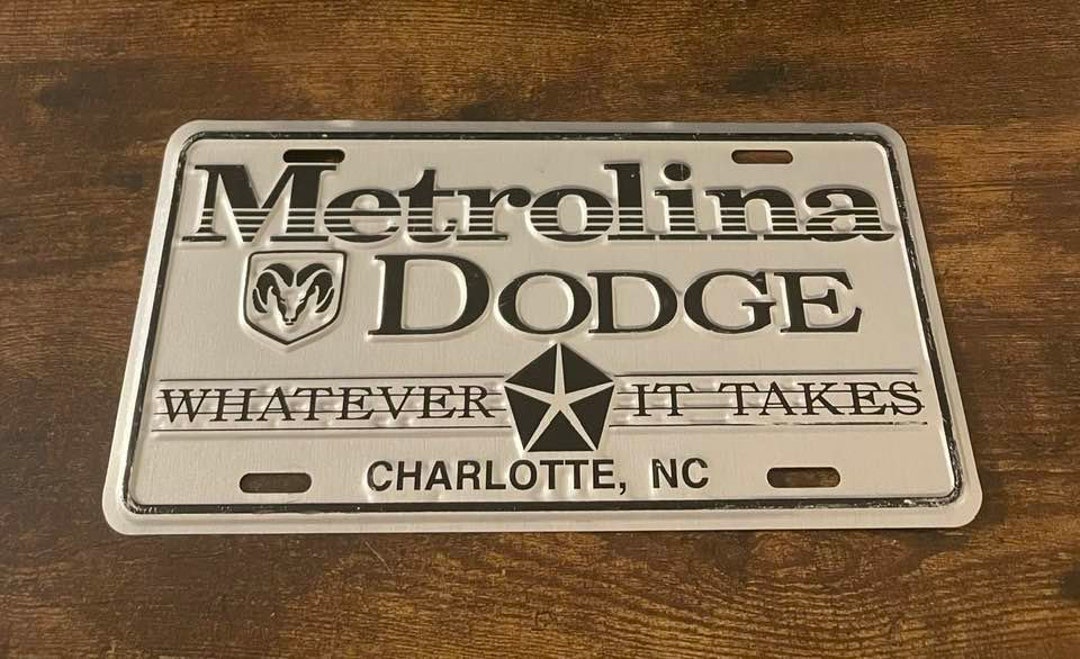Metrolina Dodge Dealership Booster License Plate Charlotte North ...