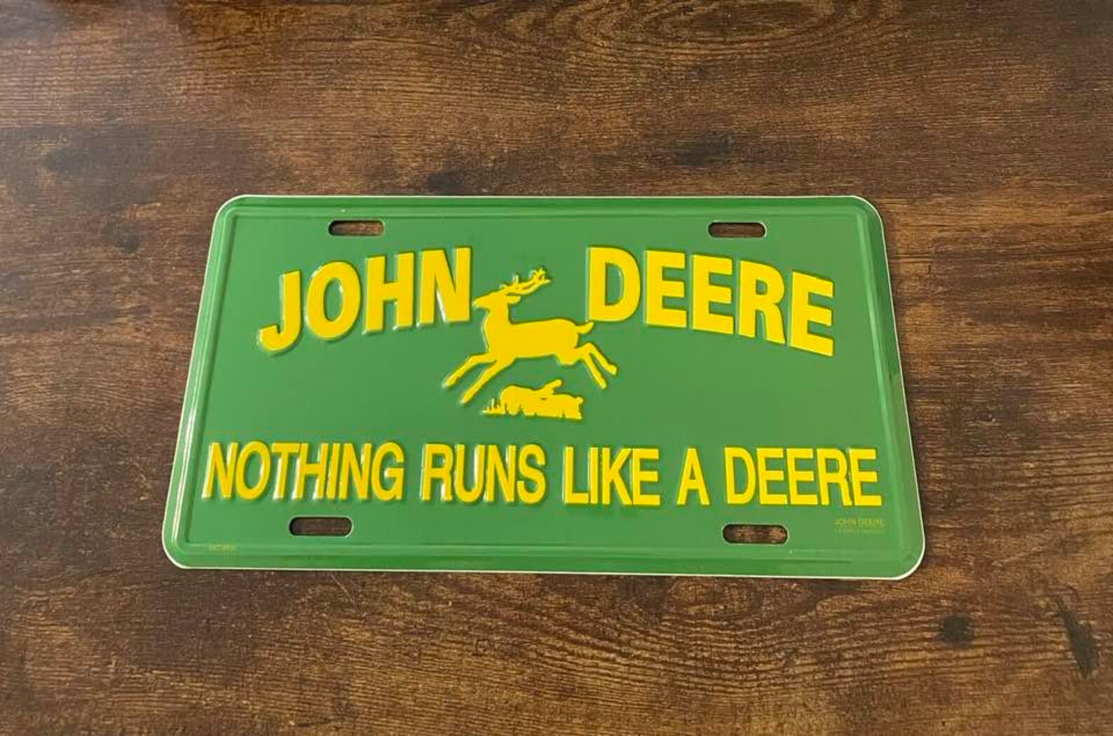 John Deere Booster License Plate Tractor Tractors Farm Farming Farmer ...
