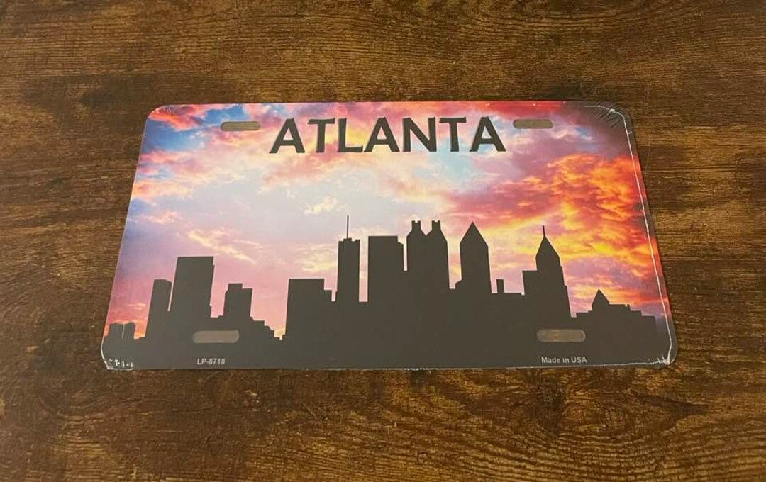 Atlanta Georgia Booster License Plate City Skyline GA - Etsy