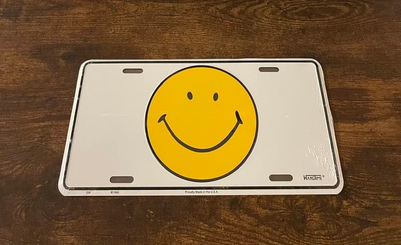 Smiley Face Novelty Booster License Plate Happy Face Smile Smiling Tag ...