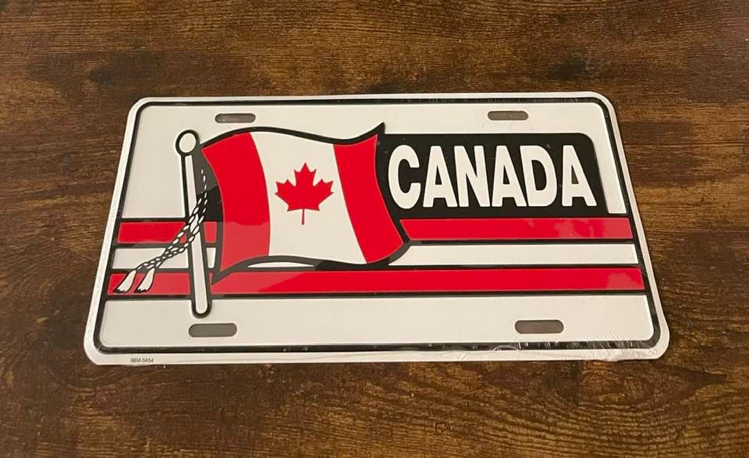 Canada Booster License Plate Canadian National Flag Maple Leaf Vintage ...
