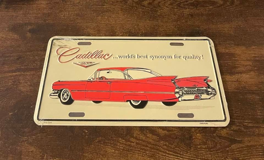 Cadillac Booster License Plate Vintage 1955 1956 1957 1958 1959 1960 ...