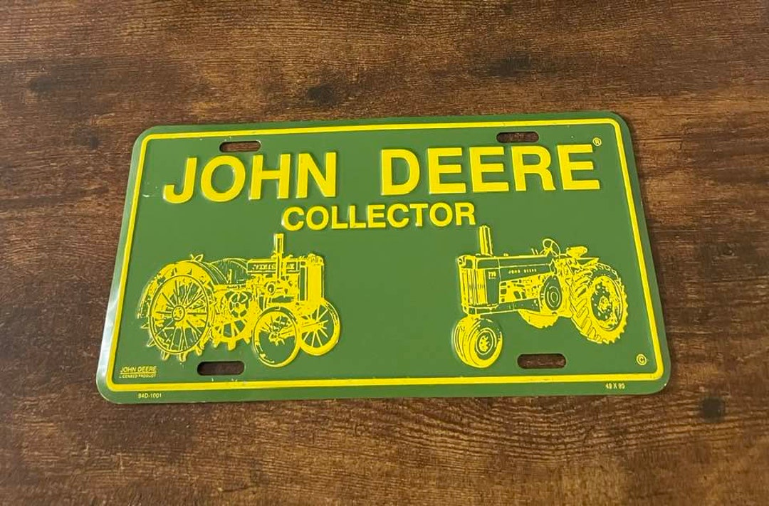 John Deere Collector Booster License Plate Antique Tractor Farmer Farm ...