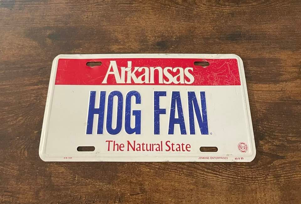 Hog Fan Booster License Plate University of Arkansas Go Hogs Sooie - Etsy