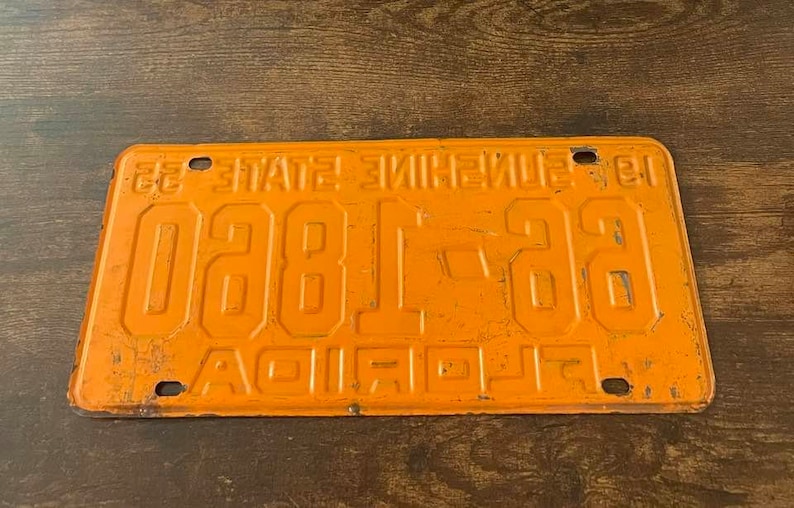 Vintage 1955 Florida License Plate 66-1860 Low Population Gulf County ...