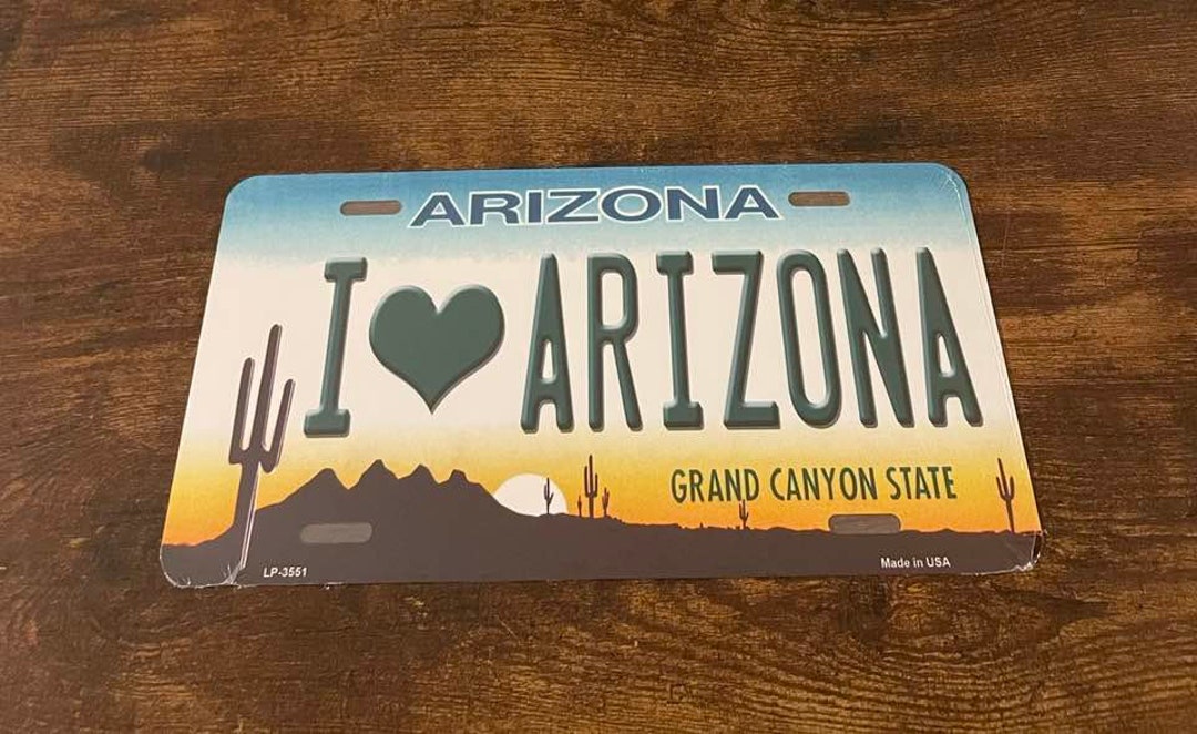 I Love Arizona Booster License Plate the Grand Canyon State AZ - Etsy