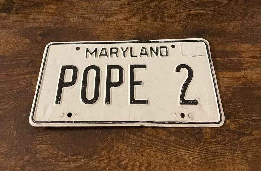 POPE 2 Maryland Vanity License Plate Vintage Steel - Etsy